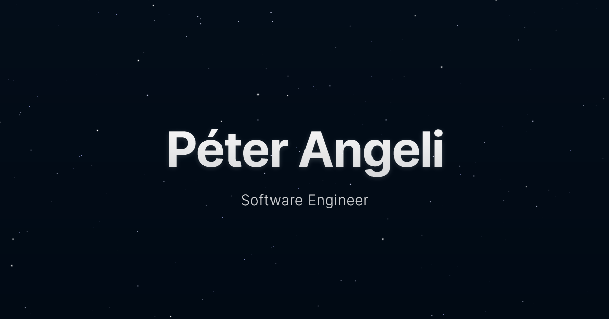 Peter Angeli - Software Engineer | Budapest